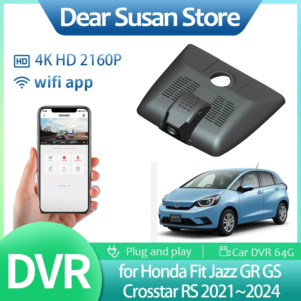4K-Car-Video-DVR-for-Honda-Fit-Jazz-GR-GS-Crosstar-RS-2021-2024-Driving ...