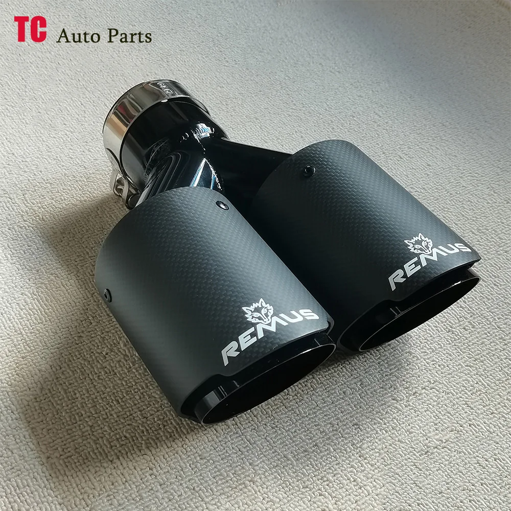 1PCS-Remus-Dual-Matte-Carbon-Fiber-Muffler-Pipe-Y-Shape-Dual-Outlet ...