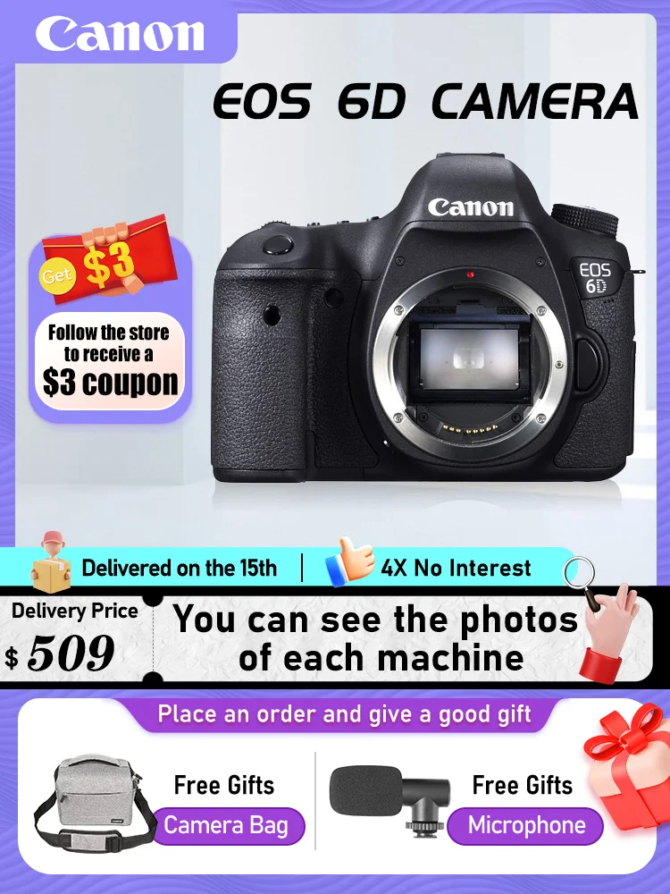 Canon EOS 6D DSLR Full-Frame Digital Professional Photo Dslr Cameras ...