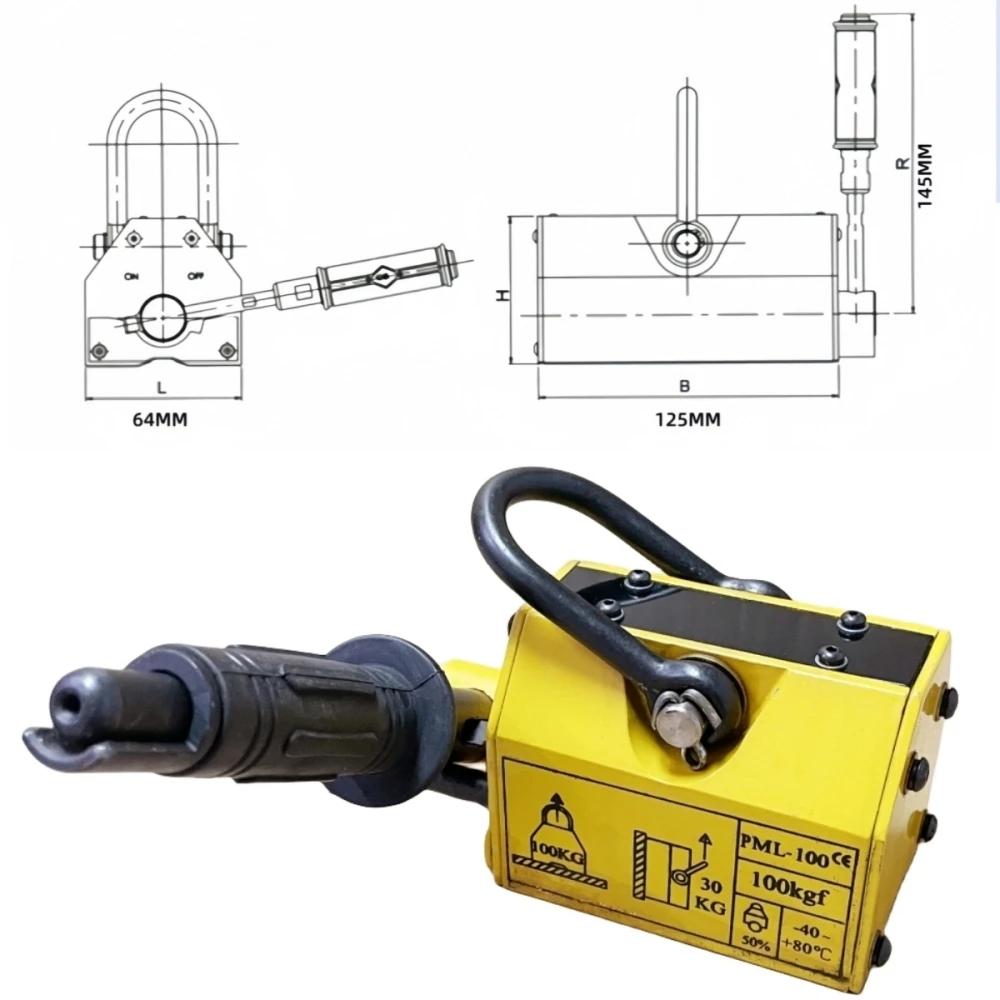 1PC-Magnetic-Lifter-Rated-Lifting-Strength-100KG-Capacity-Permanent ...