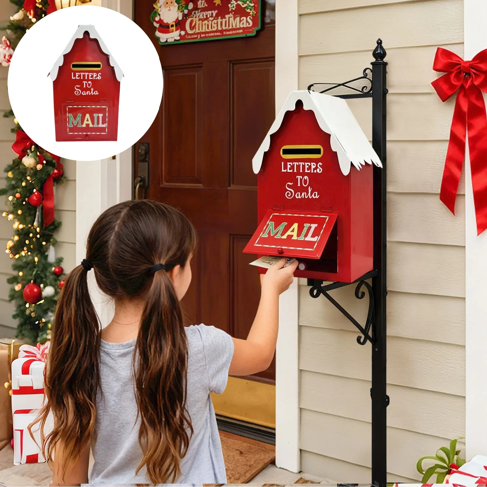 LETTER TO SANTA Christmas Wrought Iron House Mailbox, Christmas Party ...