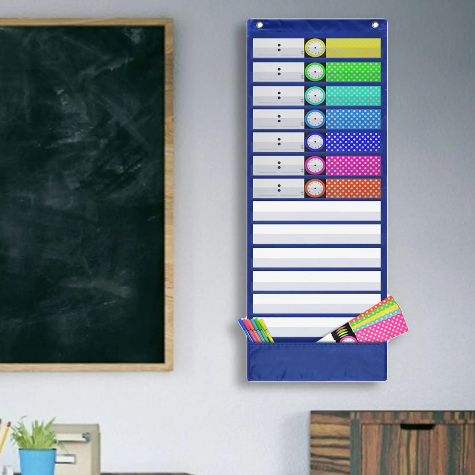 Class Schedule Chart with 13 Cards Wall Hanging Schedule Chart ...