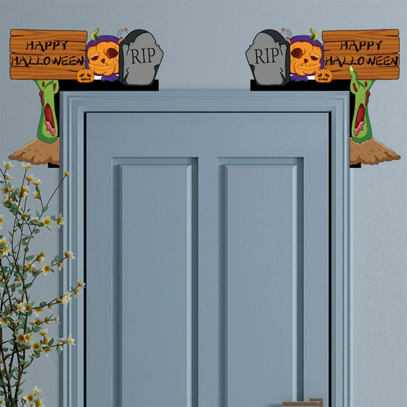 2Pcs Door Corner Signs Haunted House Door Frame Happy Door Corner ...