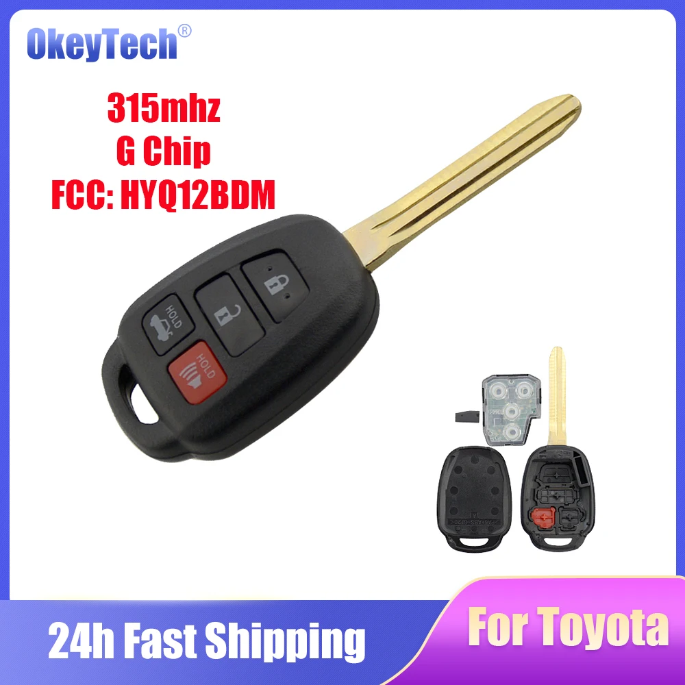 OkeyTech-HYQ12BDM-314-4Mhz-Remote-Car-Key-G-Chip-For-Toyota-Camry ...