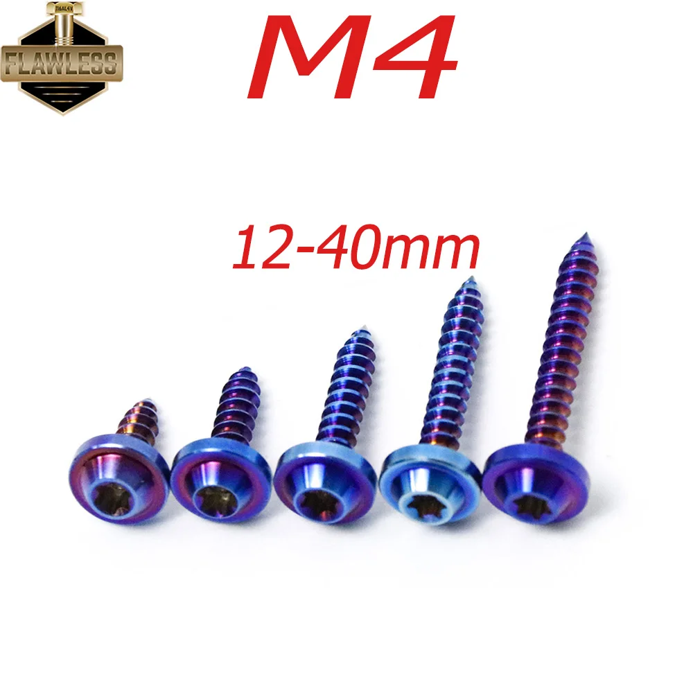FLAWLESSTI-M4-12-40-Gr5-Titanium-Self-Tapping-Screw-Bodywork-Bodycover ...