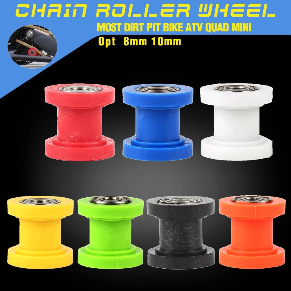 8/10mm Drive Chain Roller Pulley Wheel Slider Tensioner Wheel Guide For ...
