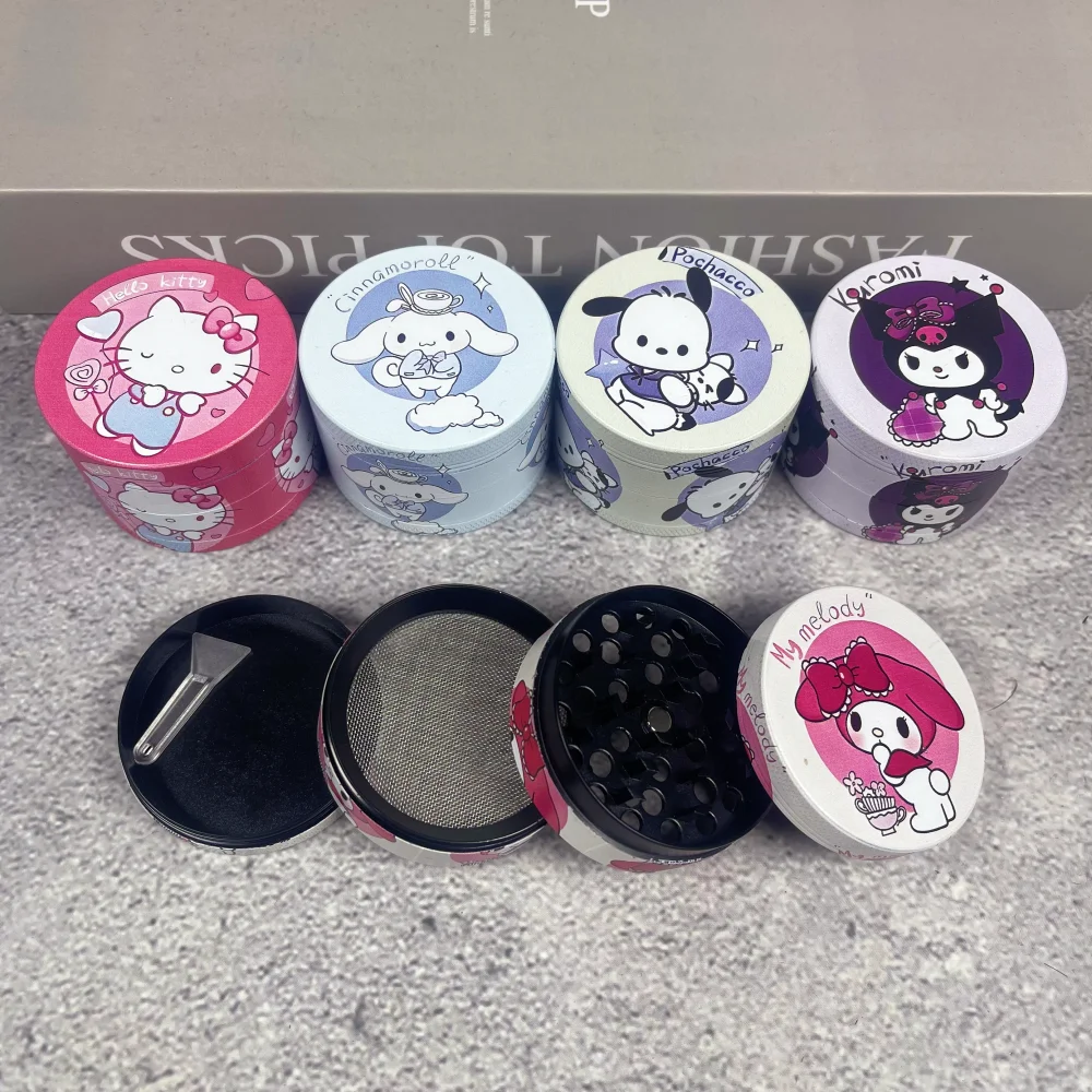 2inch Kuromi Herb Grinder 4-Layer Metal Sanrio Crusher Mill Manual ...