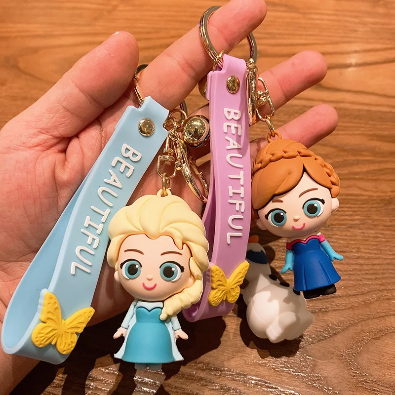 Disney Accessories Anime Figure Frozen Elsa Anna Olaf Cartoon Keychain ...