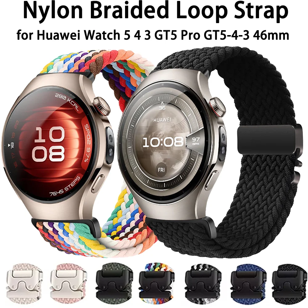 Nylon Braided Loop Strap with Parachute Buckle Bracelet Band for 20MM ...