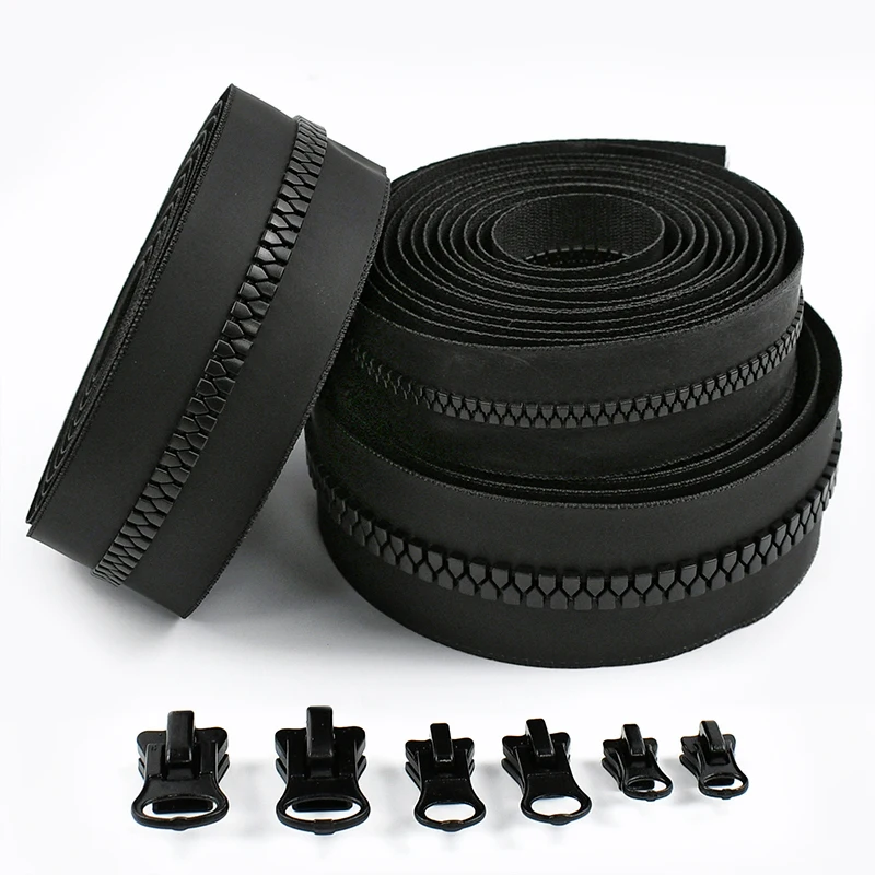 1-5Meters 5# 8# Waterproof Resin Zippers with Zipper Sliders Jacket ...