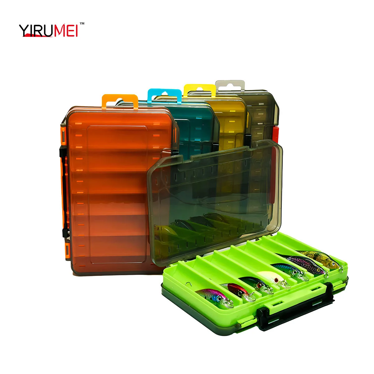 Sided FishingTackle Box 14 Cells Bait Lure Hook Storage Box Fishing ...