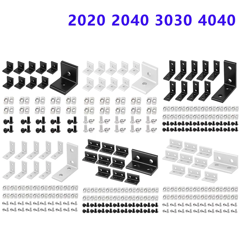 10pcs 2020 2040 3030 4040 Corner Bracket for 2020 Aluminum Extrusion ...
