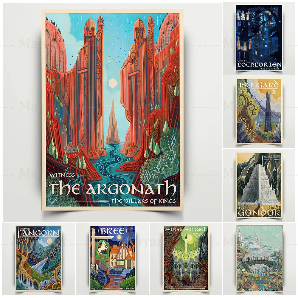 The-Prancing-Pony-And-Argonath-Movies-Game-Scene-Art-Poster-Prints ...