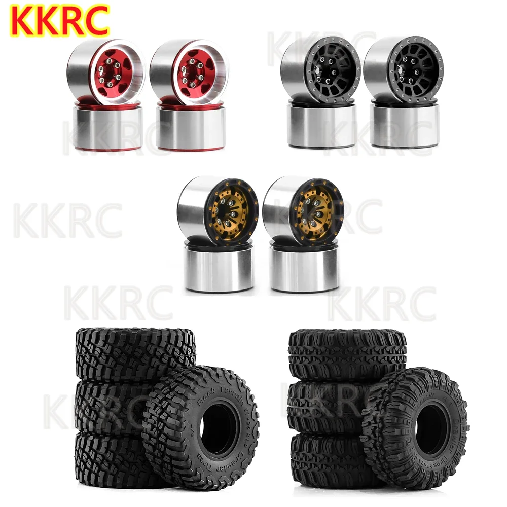 007RC-4pcs-1-0-Inch-Metal-Beadlock-Wheel-Rubber-Tire-for-RC-Crawler-1 ...