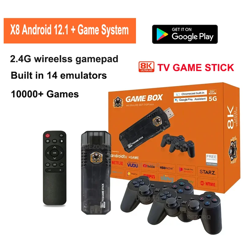 Game-Stick-X8-With-Android-System-Retro-Game-Console-64G-10000-Video ...