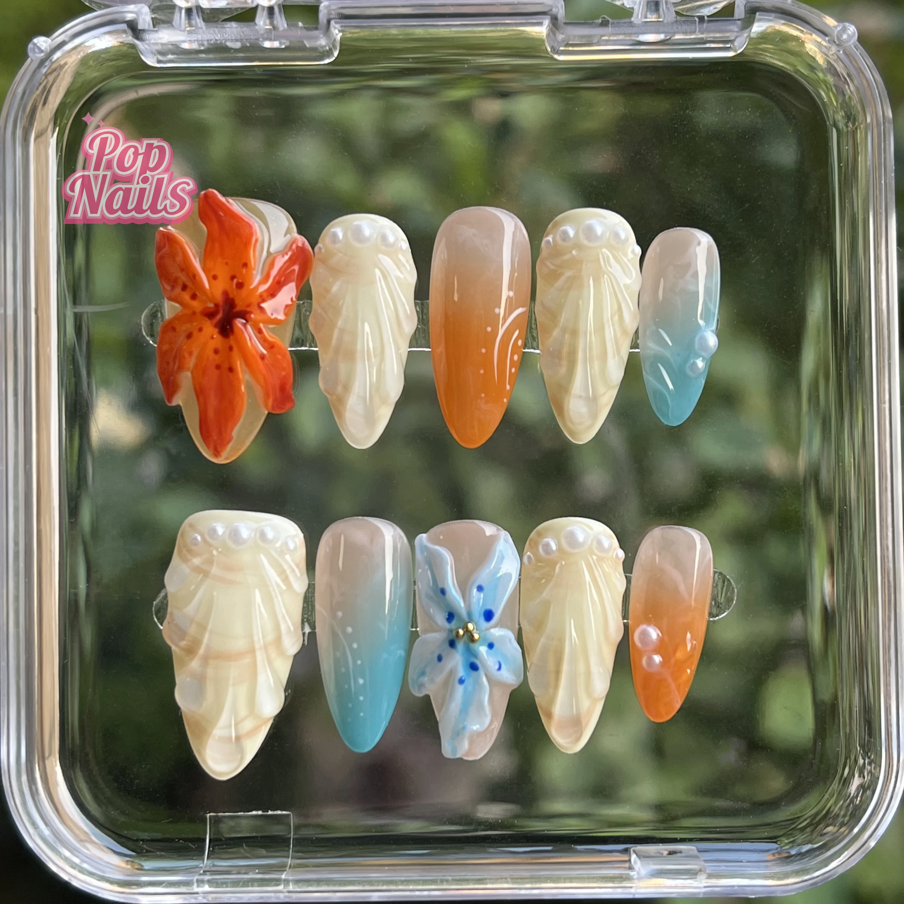3D-Shell-Flower-Handmade-Nail-Art-Vacation-Seashells-Press-Ons ...