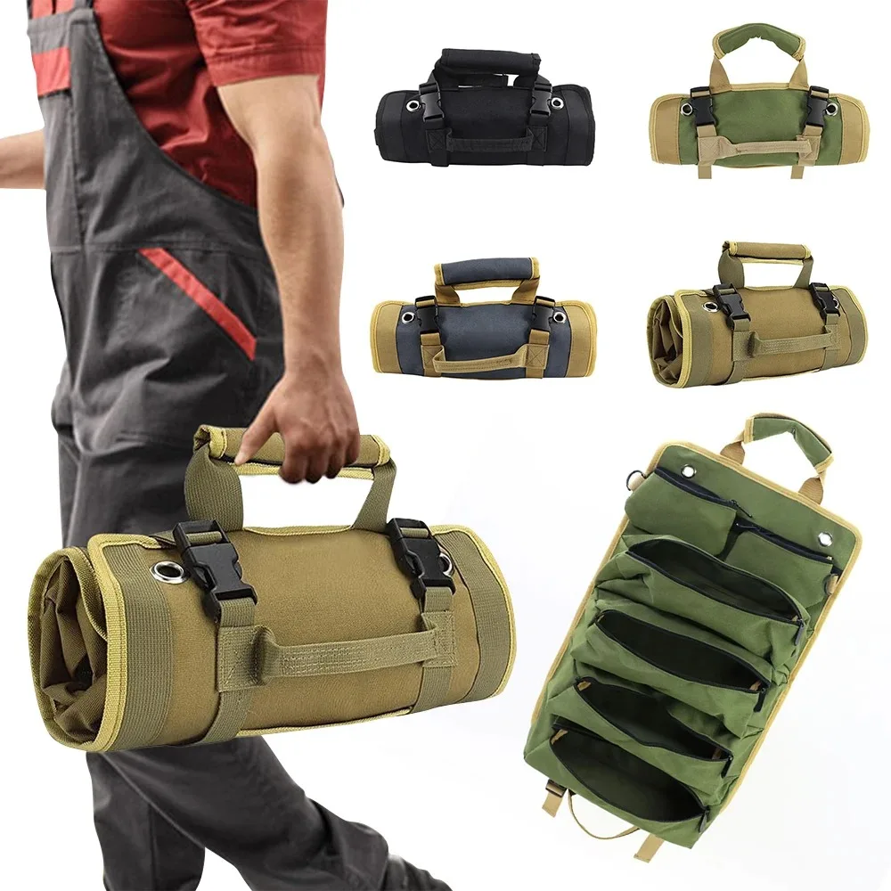 Multi-Purpose Working Tool Bag Multi Pocket Hardware Tools Pouch Roll ...