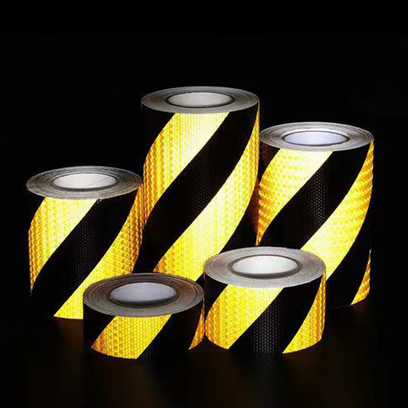 Black-Yellow-Reflective-Tape-Sticker-Self-adhesive-Car-Safety-Warning ...