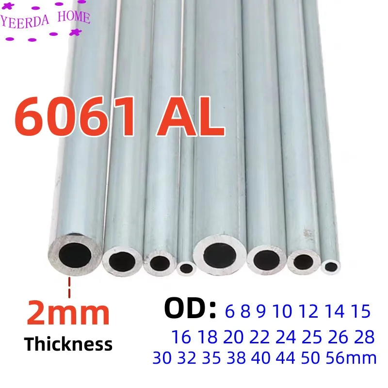 Pipa-Aluminium-2mm-ketebalan-dinding-6-56mm-OD-lurus-240mm-490mm-panjang-bulat-6061-tabung ...