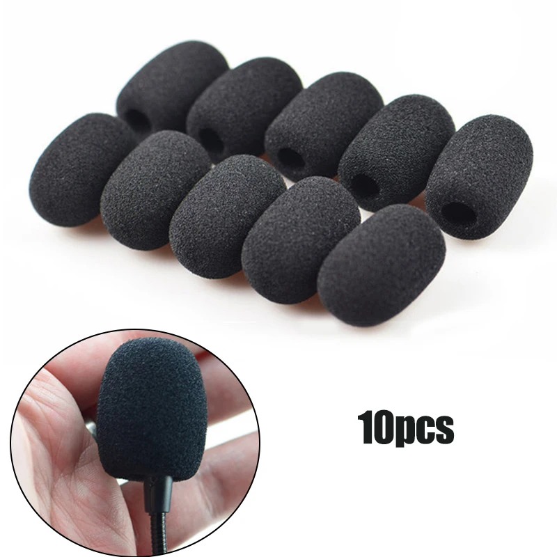 10PCS-Microphone-Windscreen-Sponge-Cover-Headset-Mic-Foam-Cover ...