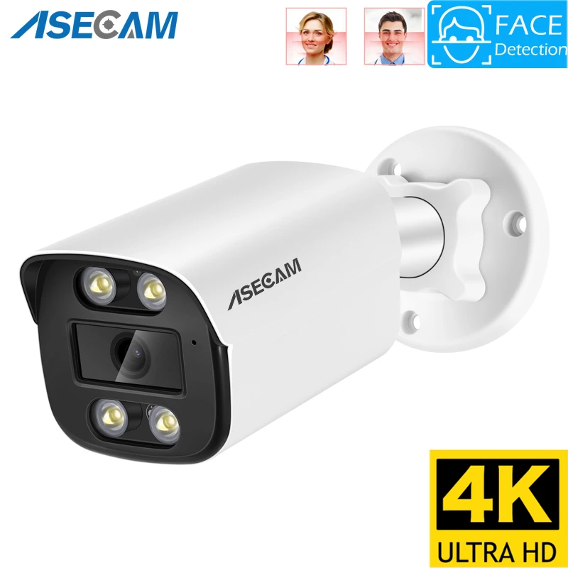 8MP 4K IP Camera Outdoor Ai Face Detection H.265 Onvif RTSP Color Night ...