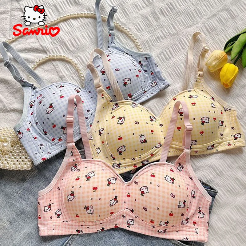 Sanrio-Hello-Kitty-Bra-Cartoon-Sexy-Women-Underwear-Girls-No-Wire-Push ...