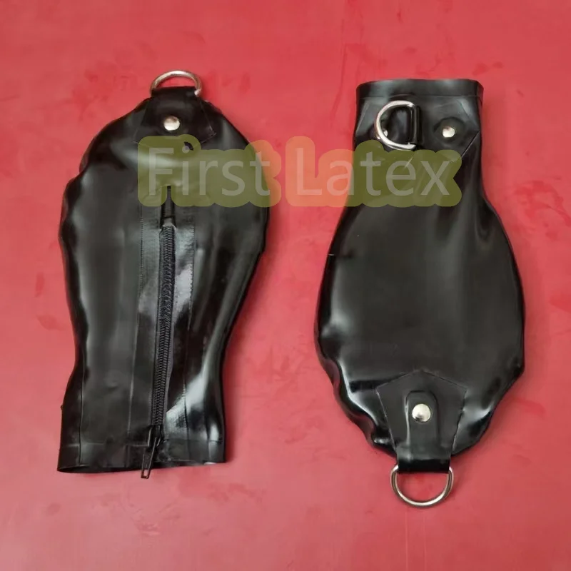 Guantes de boxeo hechos a mano fetiche de látex negro Natural sin ...