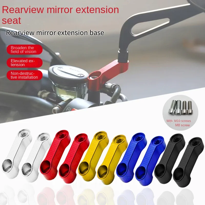 Motorcycle-Rearview-Mirrors-Extension-Riser-Extend-Adapter-Mirror ...