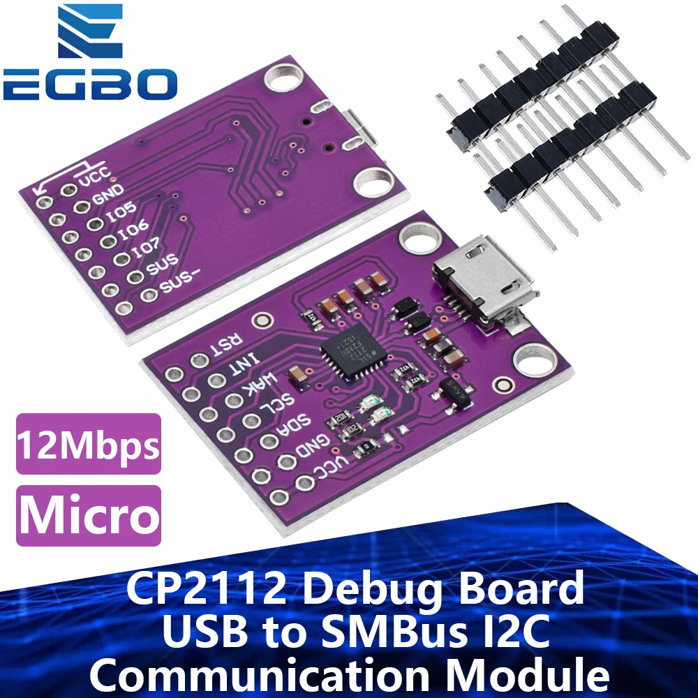 Cp2112 debug board usb zu smbus i2c kommunikation modul 2,0 microusb evaluation kit für ccs811 ...