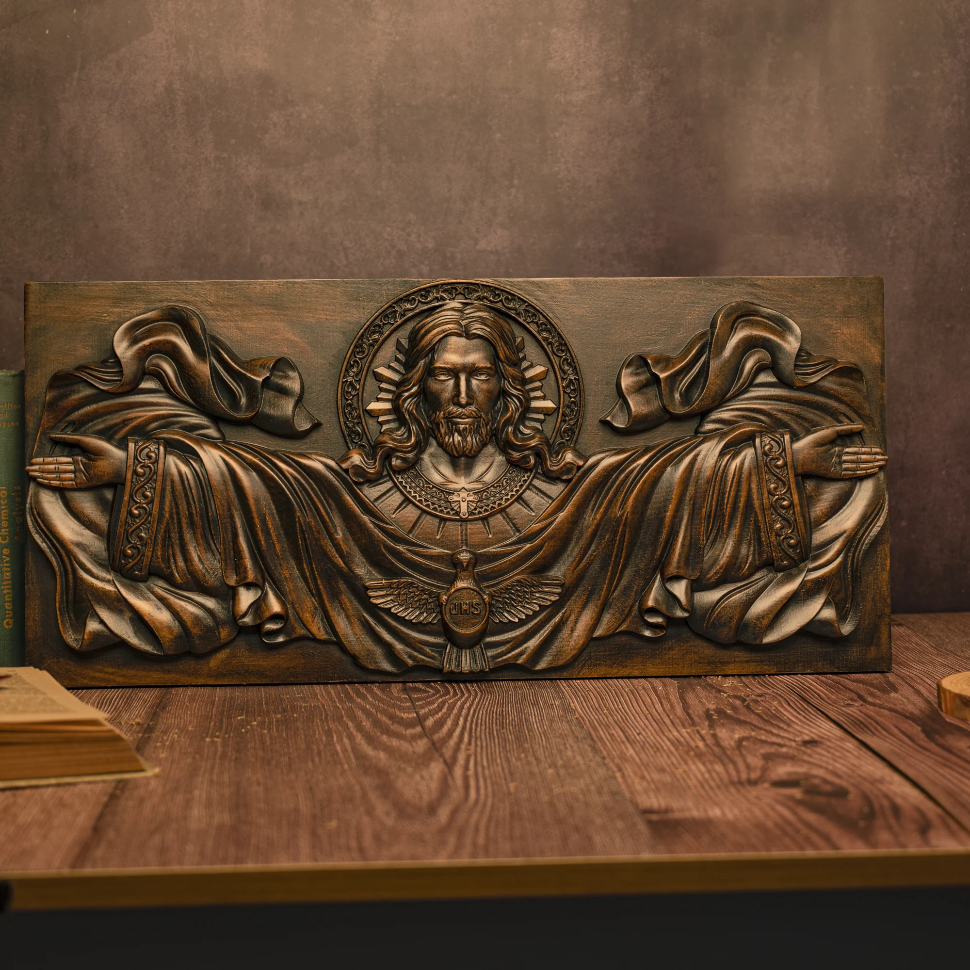 Catholic-Church-Cross-Wall-Decoration-Sacred-Heart-Jesus-Wood-Carving ...