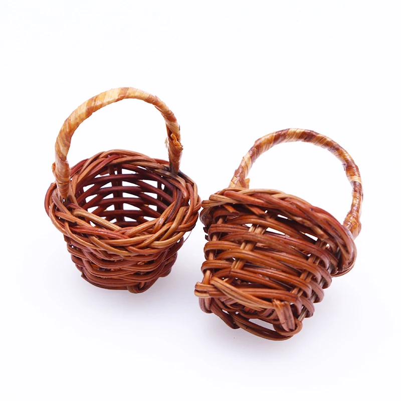 1PCS-Dollhouse-Miniature-Rattan-Woven-Hand-Willow-Tiny-Wicker-Basket ...