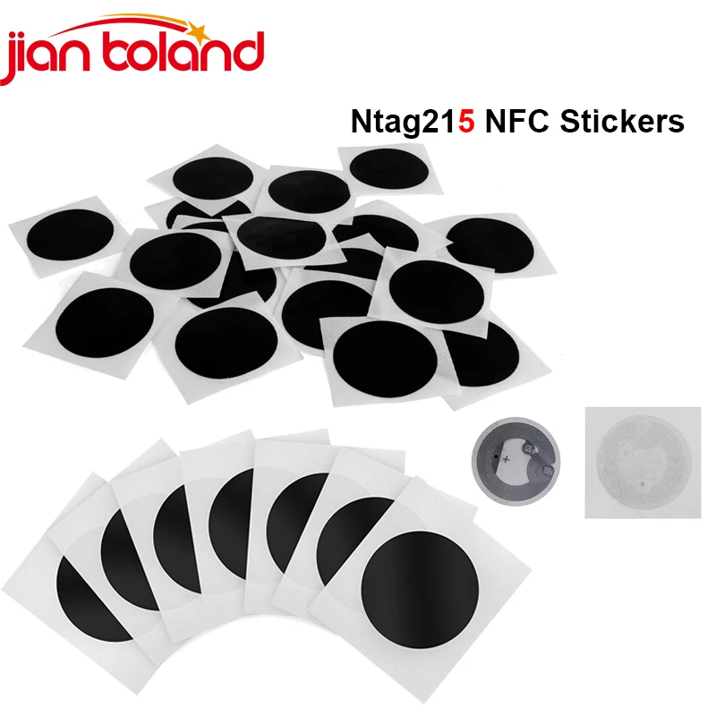 Black-50-100PCS-NFC-Wet-Tags-Ntag215-Coin-504-Bytes-Rewritable-Ntag-215 ...