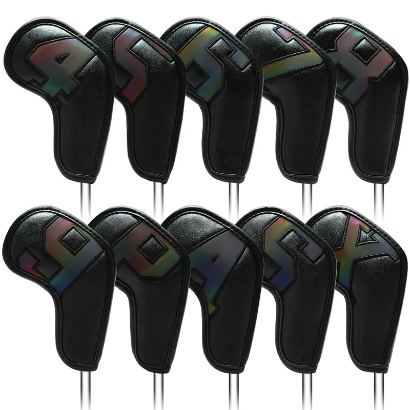 10-pieces-Golf-Iron-Head-Covers-Iron-Headcovers-PU-Leather-Wedges ...