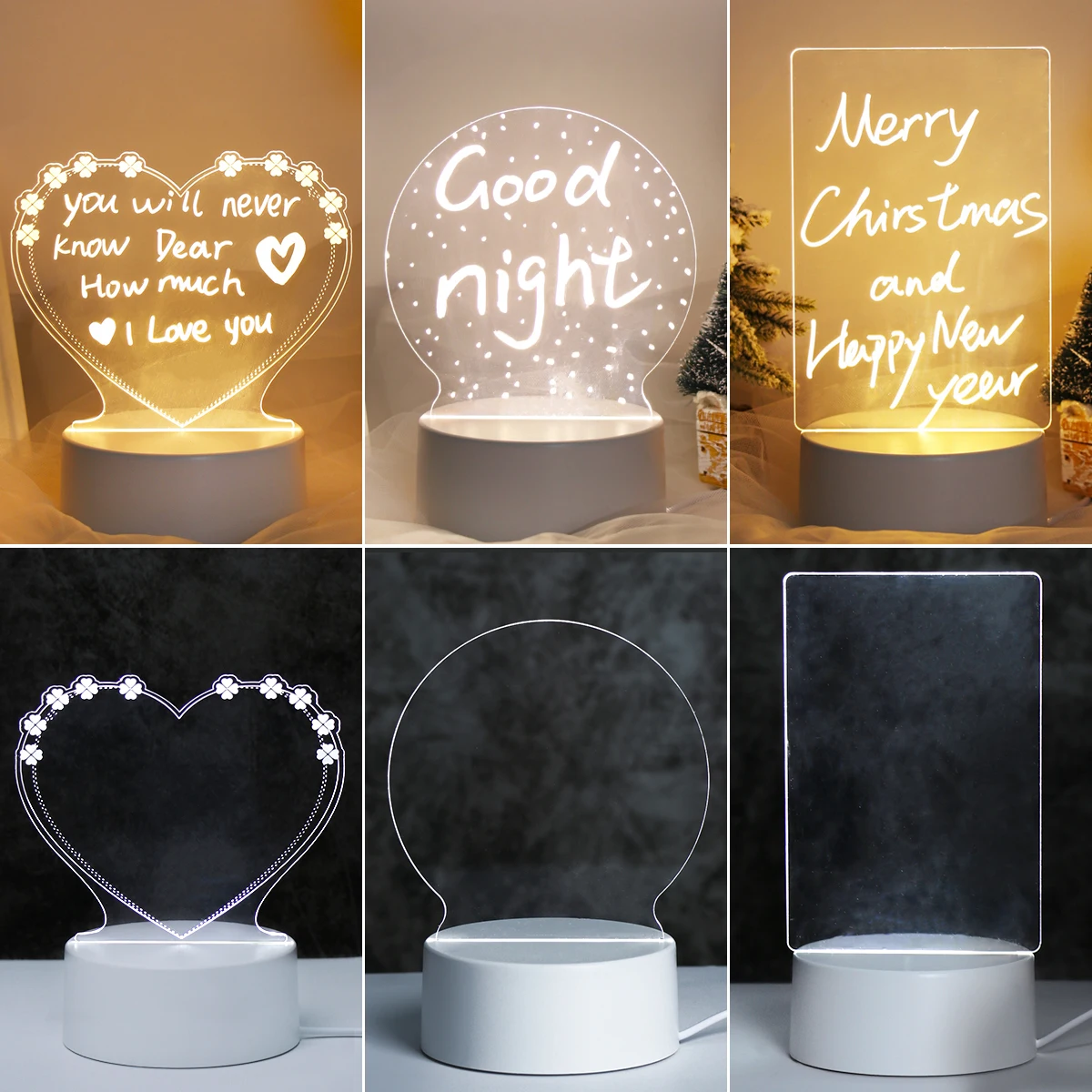 Led-Message-Board-Usb-Night-Light-Note-Board-With-Pen-Drawing-Board ...