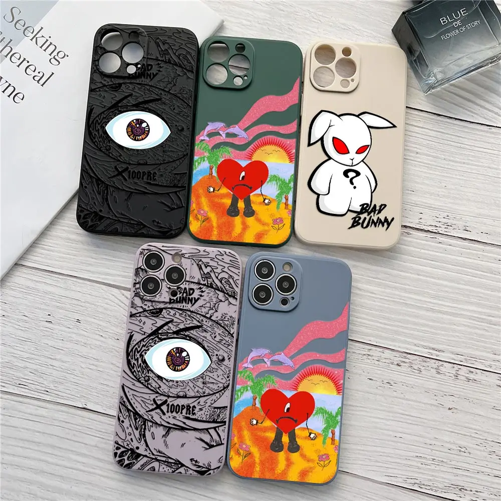Funda-de-tel-fono-Bad-Bunny-Love-X100pre-carcasa-trasera-de-silicona-l ...