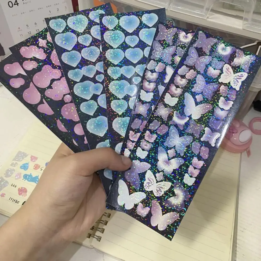 2Pcs-Useful-Laser-Stickers-Personalized-Beautiful-Crafts-Sticker-Love ...