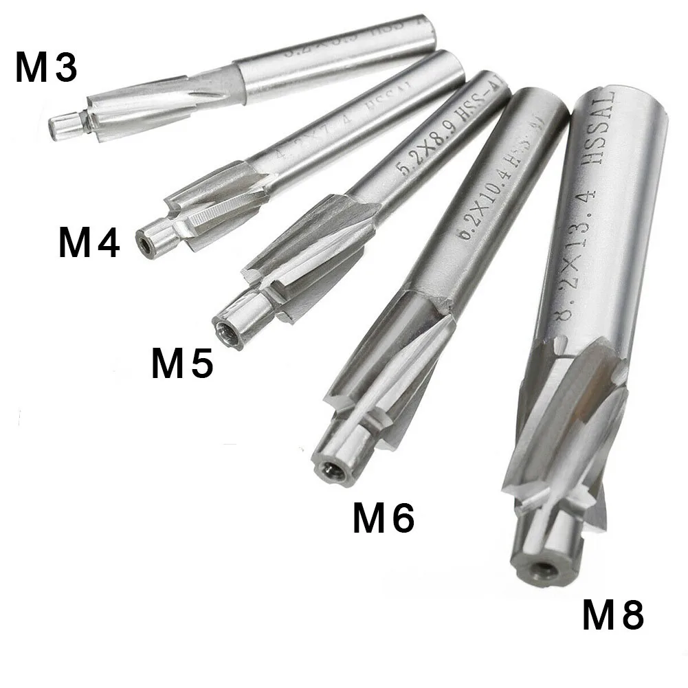 HSS-Counterbore-Milling-Cutter-Flat-Bolt-Hole-Cap-Screw-Countersink-End ...