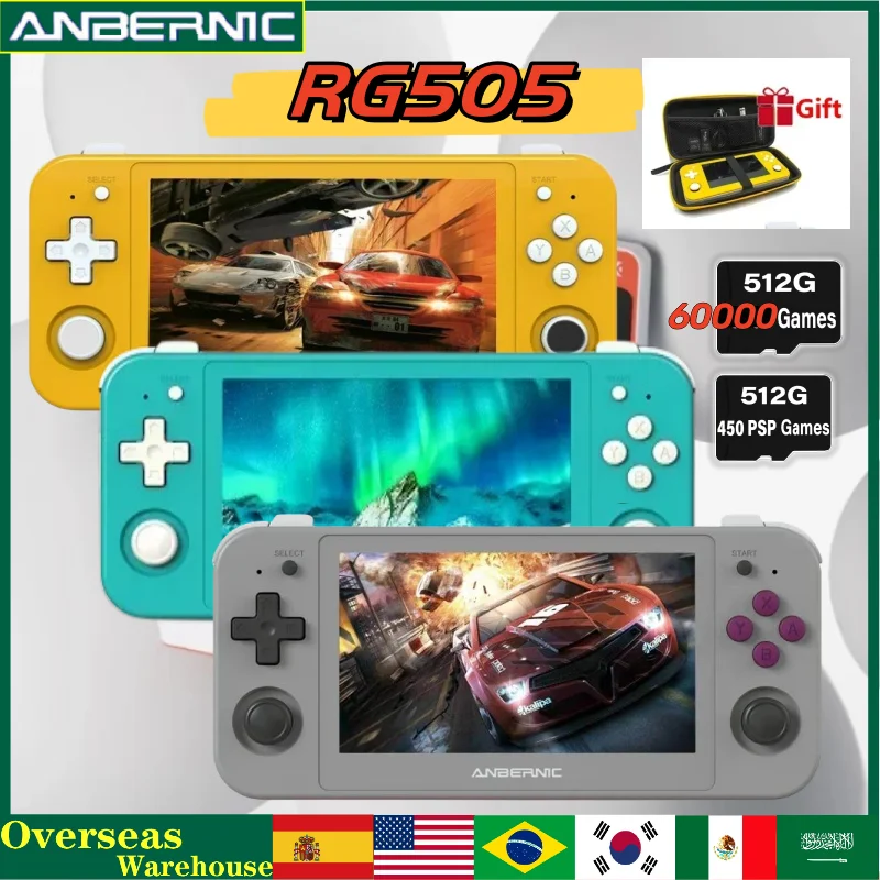 ANBERNIC-RG505-Handheld-Game-Console-Tela-de-Toque-OLED-Sistema-Android ...