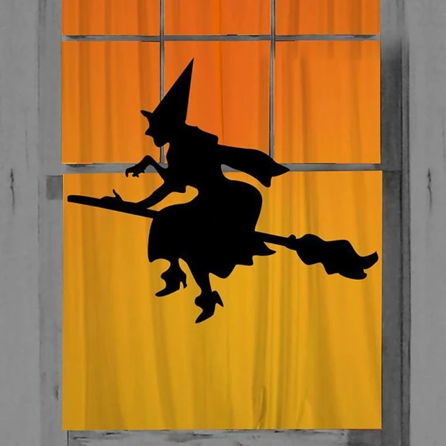 Witch Halloween Window Silhouettes
