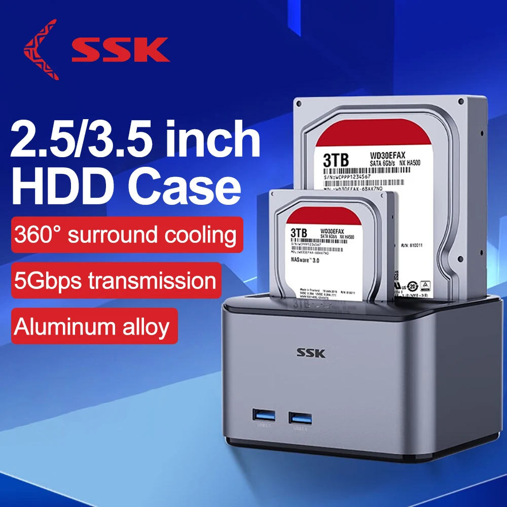 Dual-Bay-Alum-nio-Hard-Drive-Station-Caso-do-disco-SSD-HDD-Box-Dock ...