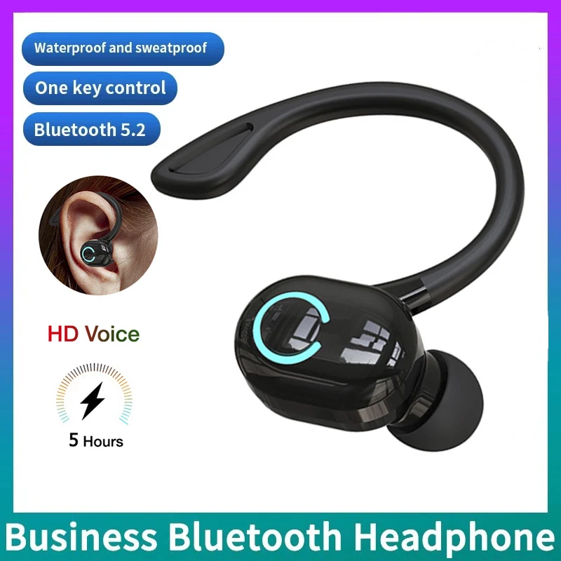 Wireless Headphones Bluetooth 5.0 Earphones With Mic Single in-Ear ...