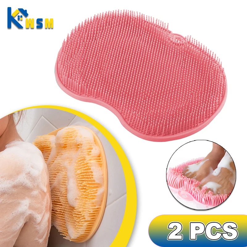 2-PCS-Exfoliating-Shower-Massage-Scraper-Back-Massage-Brush-Silicone ...