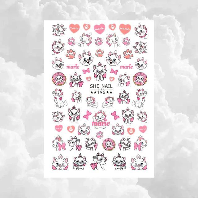 Disney Anime Mary the Cat Duffy Nail Stickers Nail Accessories Lilo ...