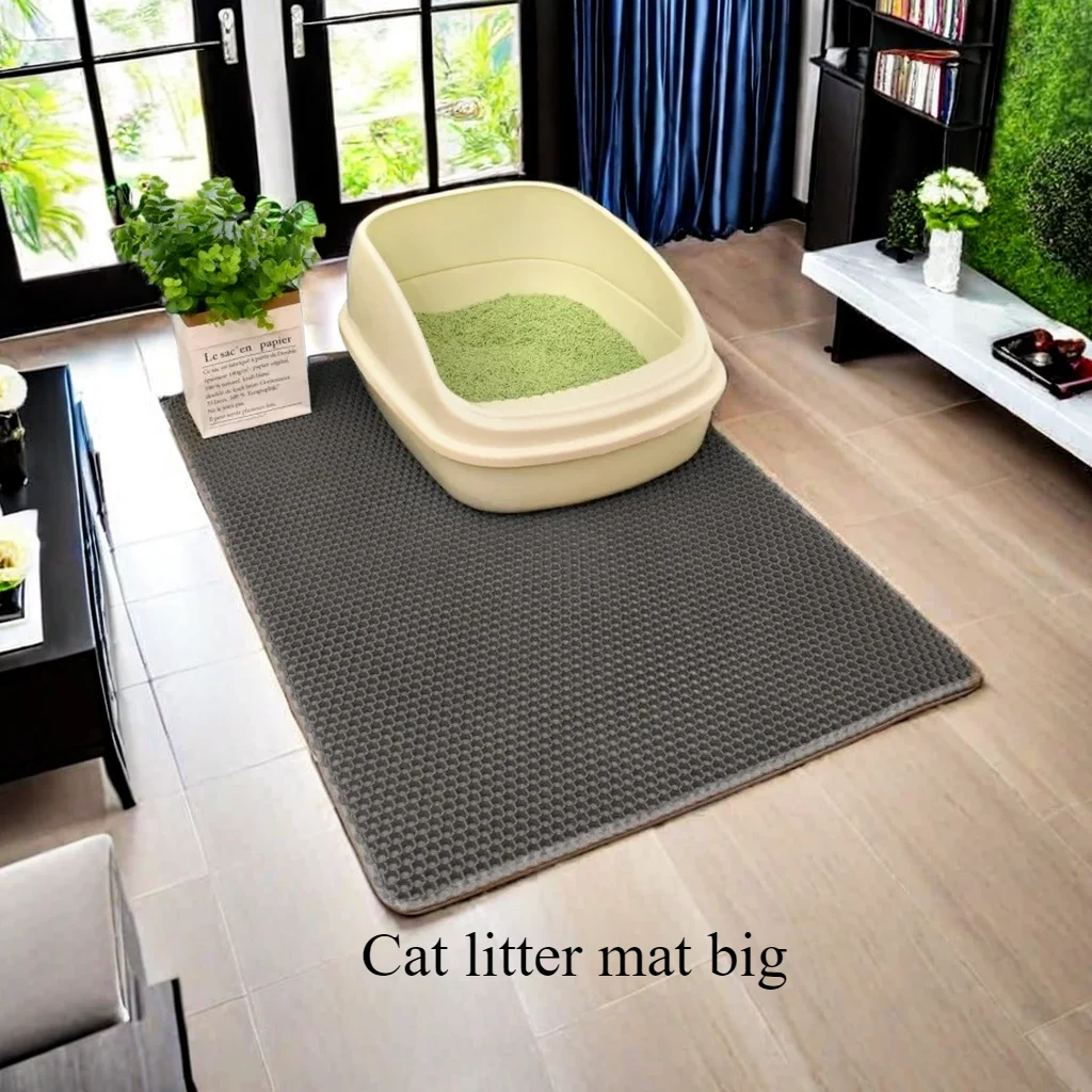 Big-cat-litter-mat-Extra-large-size-Litter-Cat-Mat-double-layer-filter ...