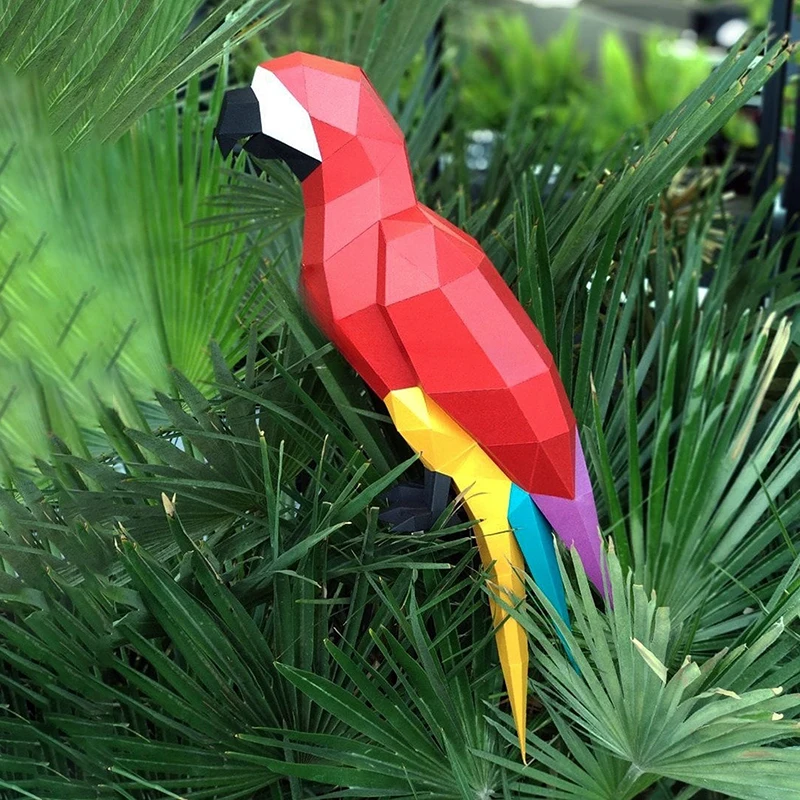 50cm-Parrot-Paper-Model-Home-Decor-Desk-Decoration-Papercraft-3D-DIY ...