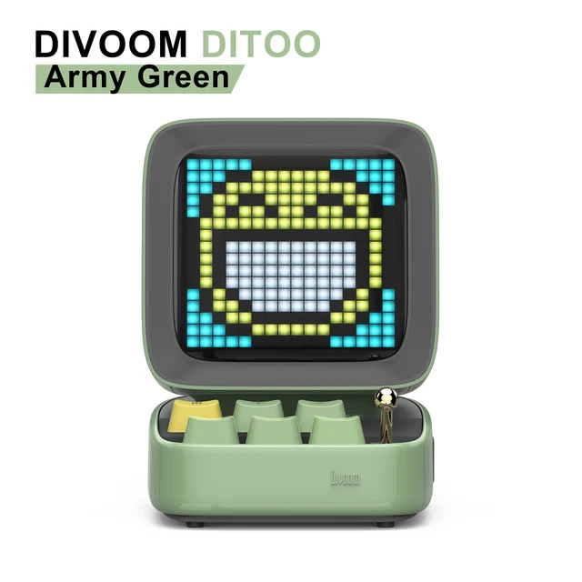Divoom Ditoo-Plus Retro Pixel Art Bluetooth Portable Speaker Alarm ...