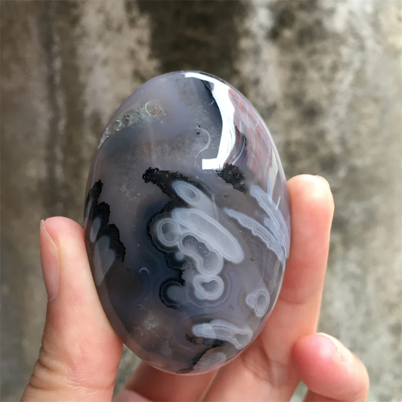 Natural Volcano Agate Palm Stone Fluorescence Reaction Crystal Quartz ...