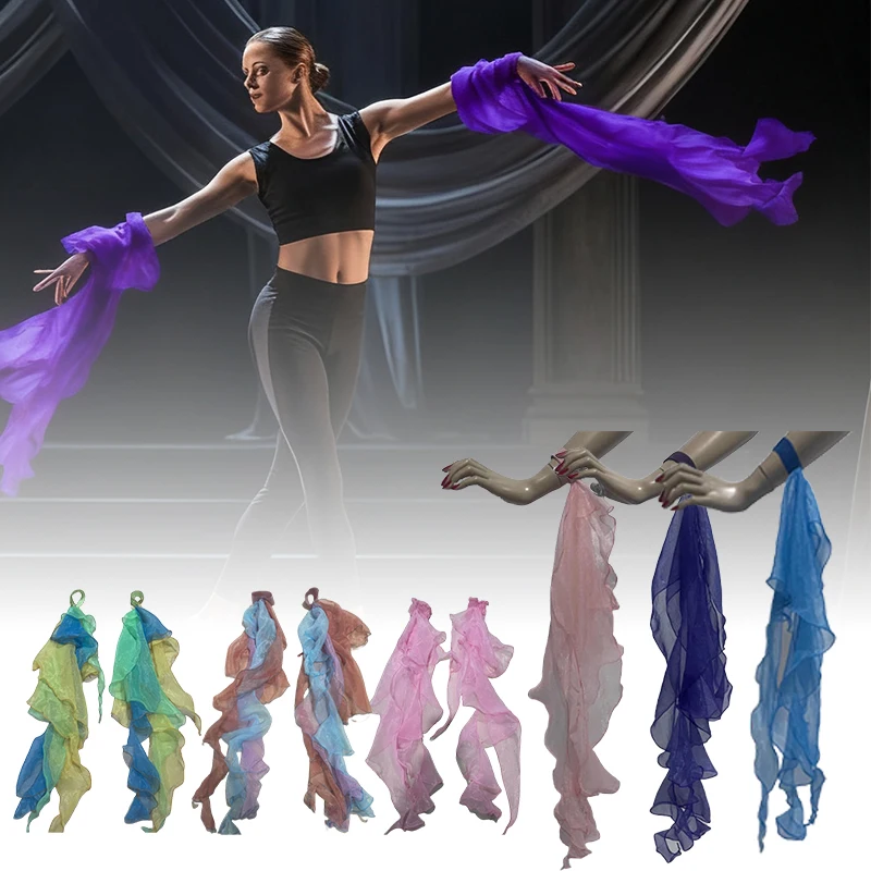 1 Pair Elegant Wrist Ribbon Flowing Arm Cuff Streamer Ballroom Dance ...