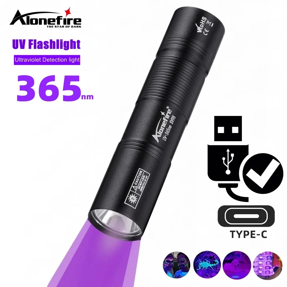Linterna-UV-recargable-por-USB-de-365nm-l-mpara-de-u-as-ultravioleta-de ...