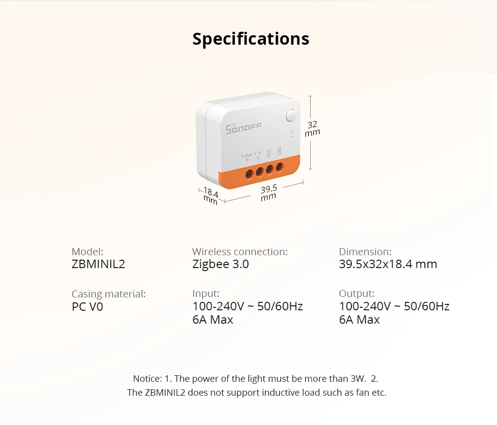 SONOFF ZBMinir2 ZBMinil2 Extreme Zigbee Mini Smart Switch (БЕЗ ...